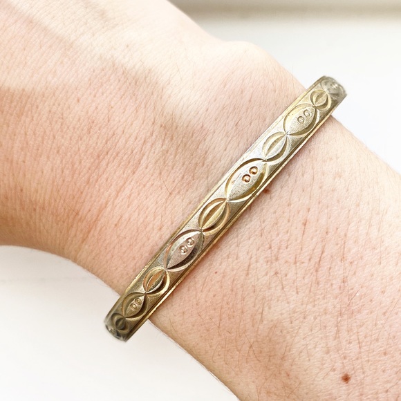 Vintage | Jewelry | Vintage Electrum Oval Football Bangle Bracelet ...